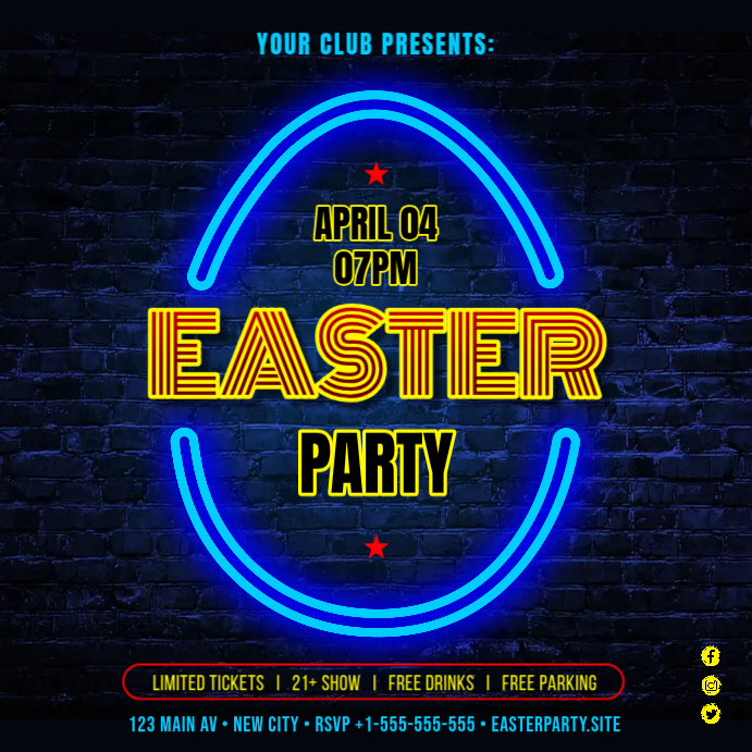 EASTER NIGHT PARTY BANNER | PosterMyWall