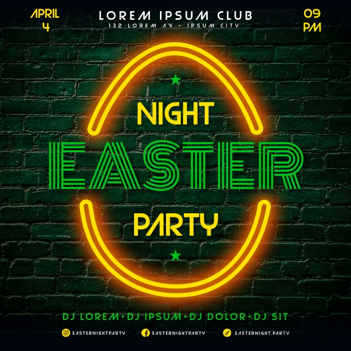 EASTER NIGHT PARTY BANNER Template | PosterMyWall