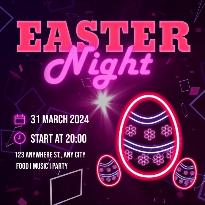 Easter Night Party Templat | PosterMyWall