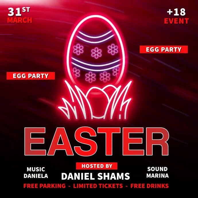 Easter Night Party Event Template | PosterMyWall