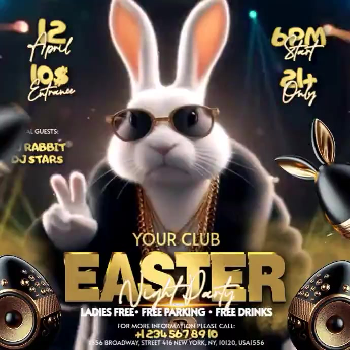 Easter Night Party Instagram Post Video Template | PosterMyWall