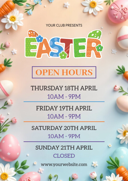 Copy of Easter Open Hours A4 | PosterMyWall