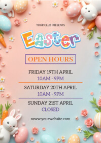 Easter Open Hours A4 Template | PosterMyWall