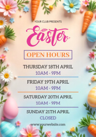 Easter Open Hours A4 Template | PosterMyWall