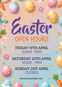 Easter Opening Hours A4 Template | PosterMyWall