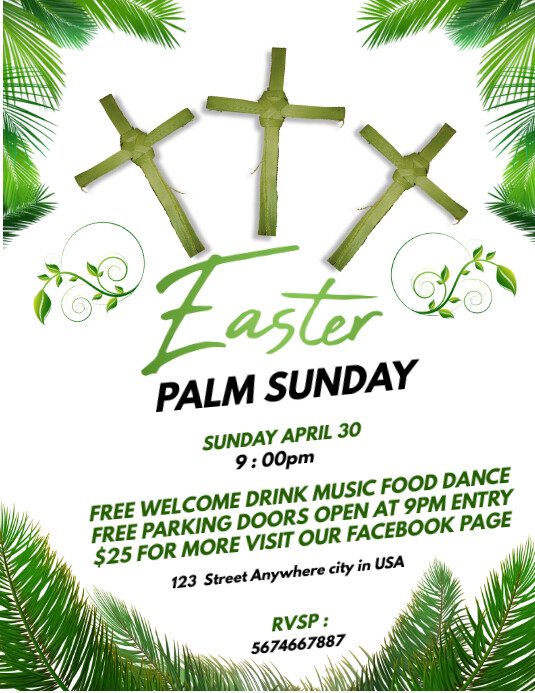 easter palm sunday Templat | PosterMyWall