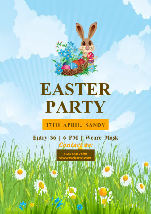 Easter Party A4 Template | PosterMyWall