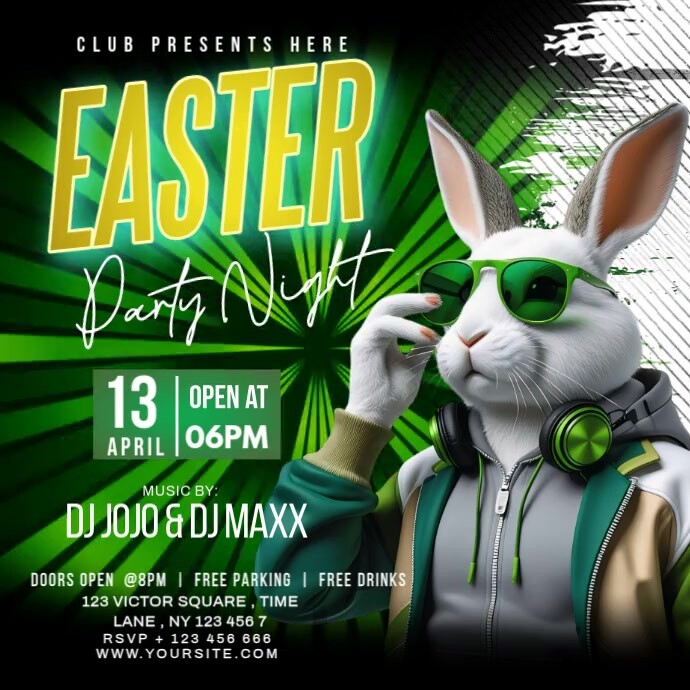 Easter-party-ad-design-template | PosterMyWall