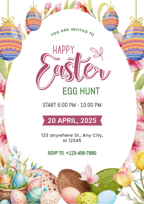 Easter party card Template | PosterMyWall