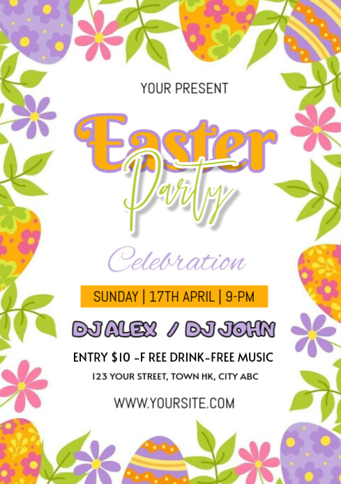 easter party celebration Template | PosterMyWall