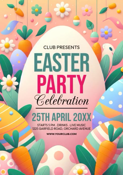 Easter party Template | PosterMyWall
