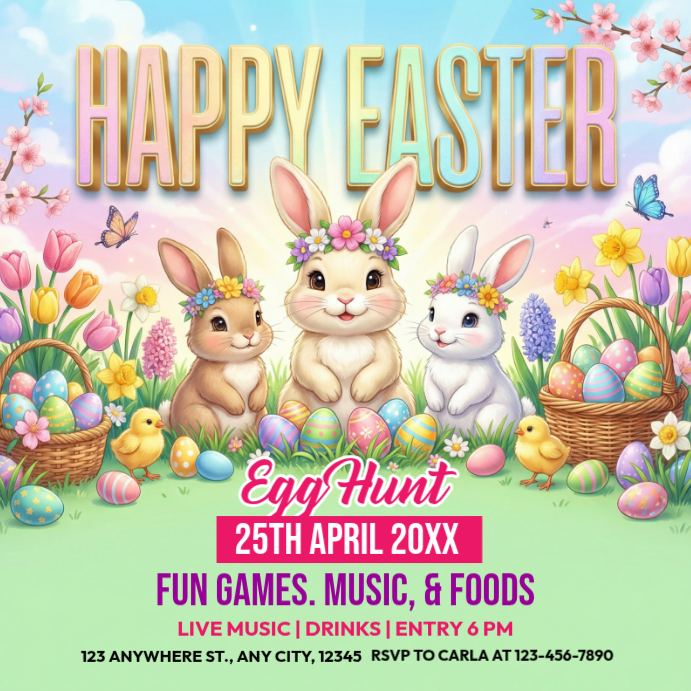 Easter party Template | PosterMyWall