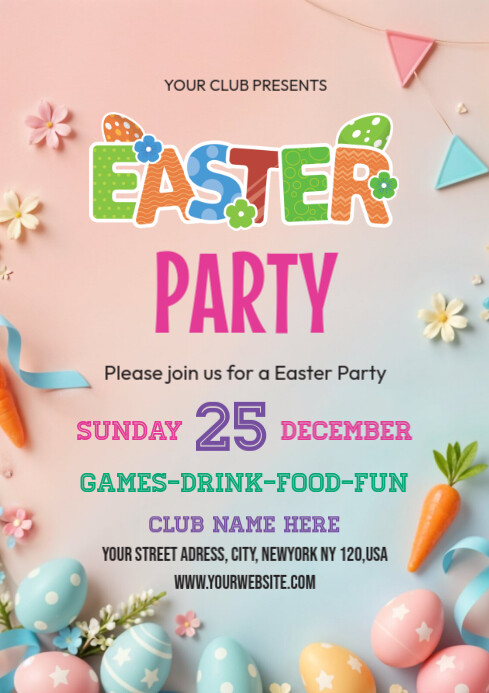 Easter Party Flyer Template | PosterMyWall