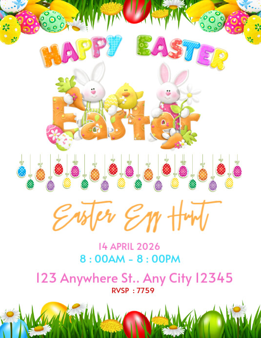 Easter party flyer Template | PosterMyWall