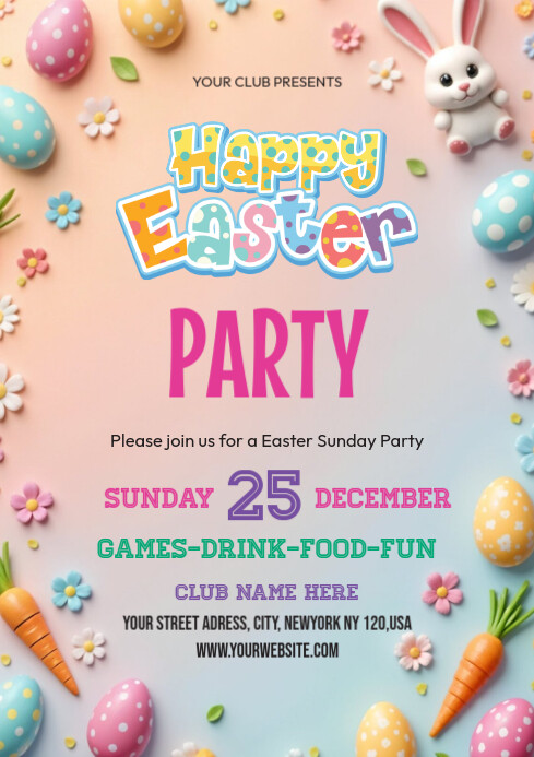 Easter Party Flyer Template | PosterMyWall
