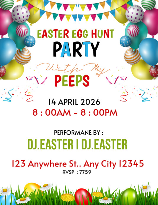 Easter party flyer Template | PosterMyWall
