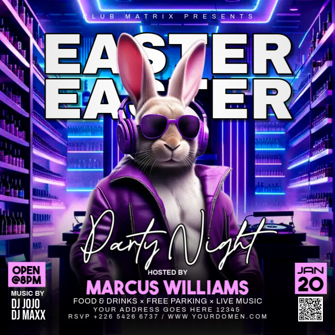 Easter party night Template | PosterMyWall