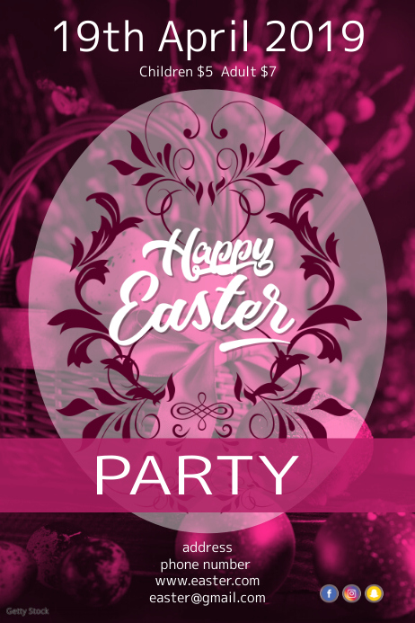 Easter Party Poster Template | PosterMyWall