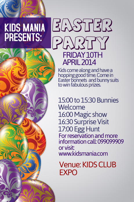 Easter Party Poster Template | PosterMyWall