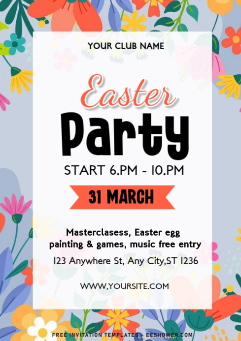 EASTER PARTY TEMPLETE Template | PosterMyWall