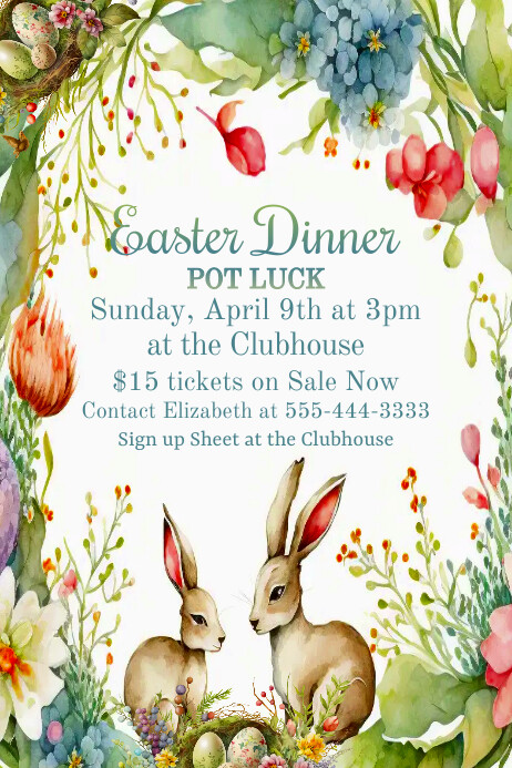 Copy of Easter Pot Luck Dinner Invitation | PosterMyWall