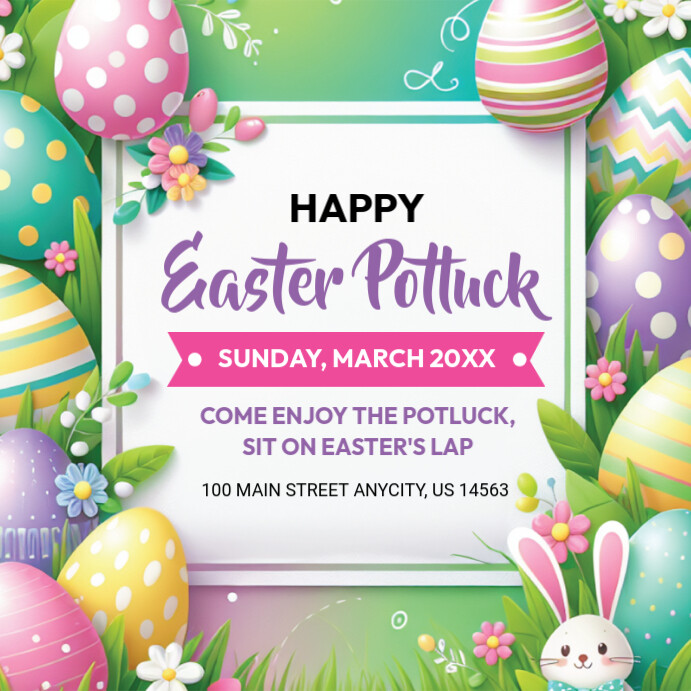 Easter Potluck Ad Template | PosterMyWall