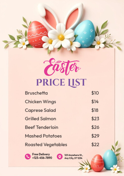 Easter Price List Template | PosterMyWall