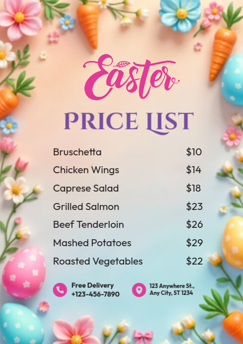 Easter Price List Template | PosterMyWall
