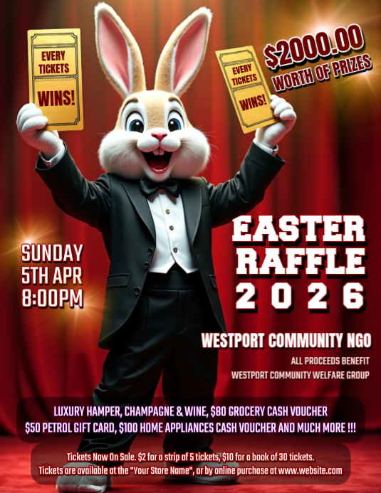 Easter Raffle Fundraiser Flyer Template | PosterMyWall