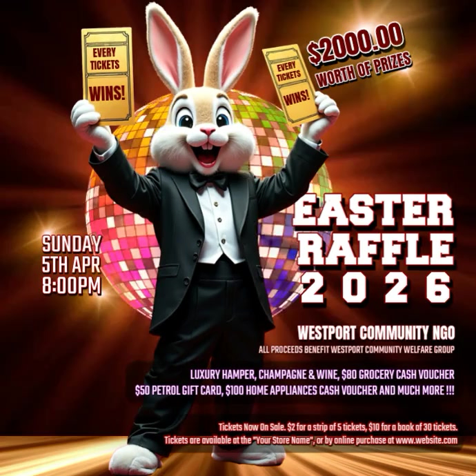 Easter Raffle Fundraiser Video Ad Template | PosterMyWall