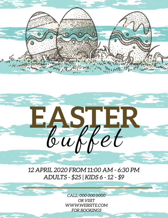 Easter Restaurant Buffet Flyer Template | PosterMyWall
