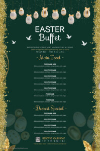 Easter Brunch Menu Poster Template | PosterMyWall