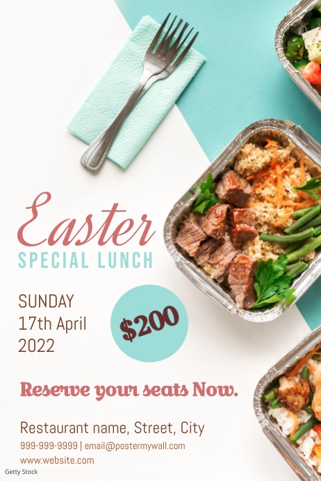 Easter Restaurant poster ad Template | PosterMyWall