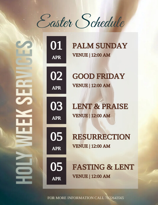 Easter Schedule Template | PosterMyWall