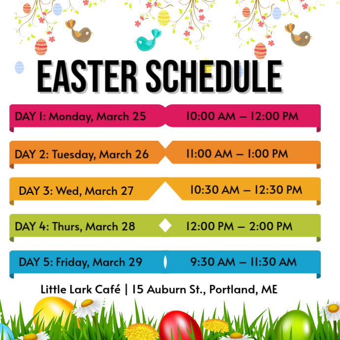 Copy of Easter Schedule Flyer | PosterMyWall