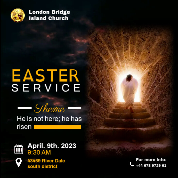 Easter service church poster Template | PosterMyWall