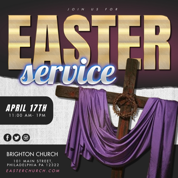 Easter Service Template | PosterMyWall