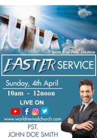 Flyer / Poster Easter Church Service Template | PosterMyWall