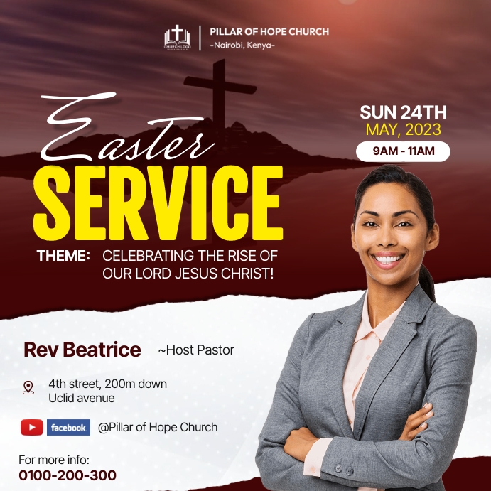 Easter service Template | PosterMyWall