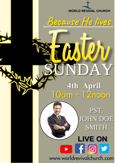 Easter Service Template | PosterMyWall