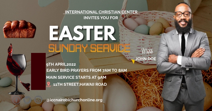 Easter service Template | PosterMyWall