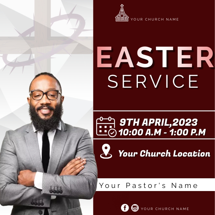 Easter service Template | PosterMyWall