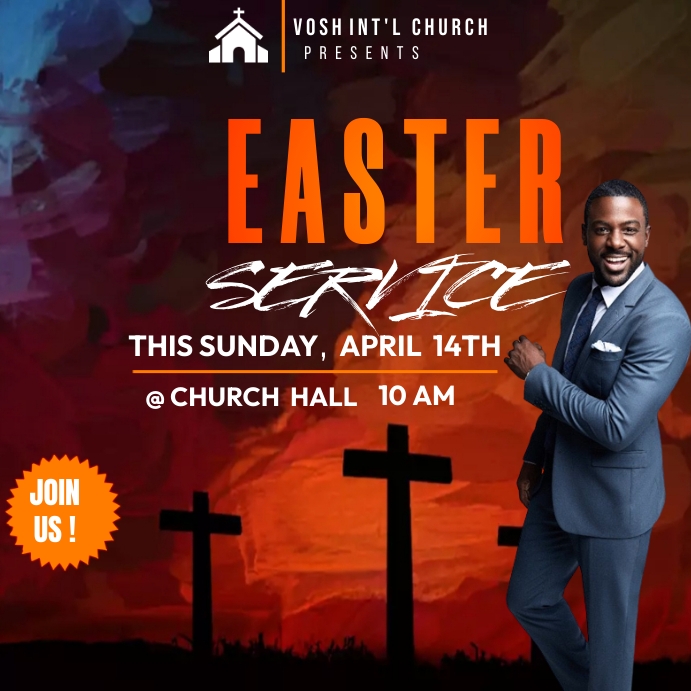 Easter service Template | PosterMyWall
