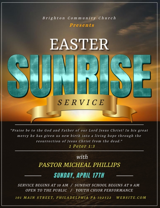 Easter Service Template | PosterMyWall