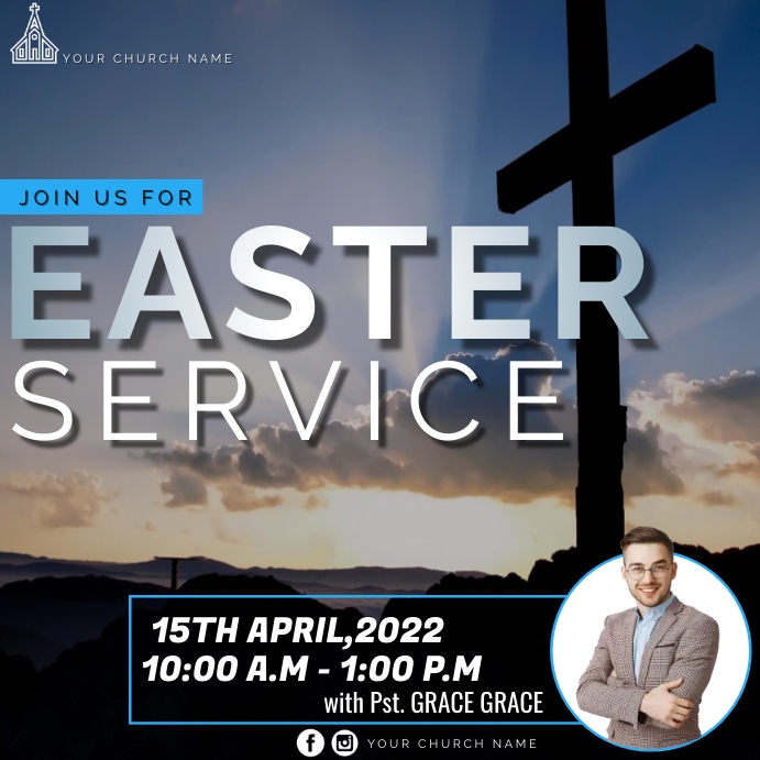 Easter service Template | PosterMyWall