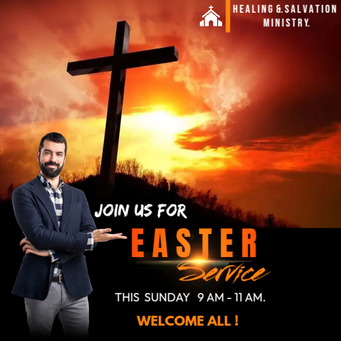 Easter service Template | PosterMyWall