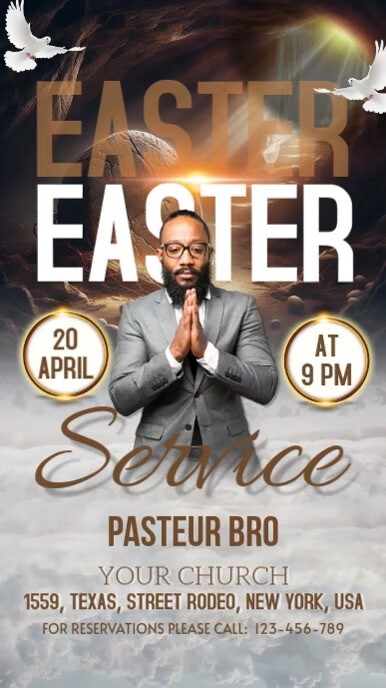 Easter Service Digital Display Template | PosterMyWall