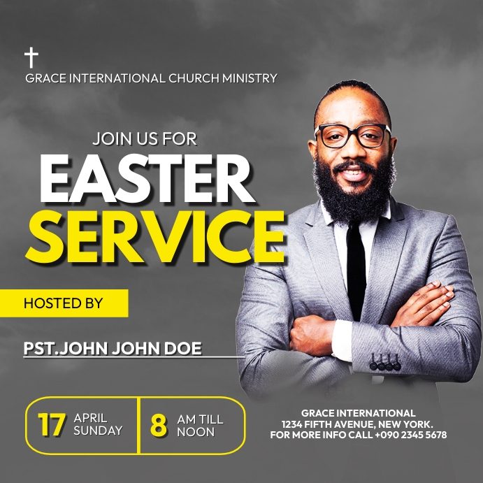 EASTER SERVICE FLYER Template | PosterMyWall