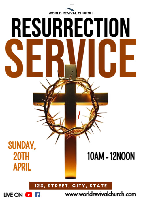 Easter service flyer Template | PosterMyWall