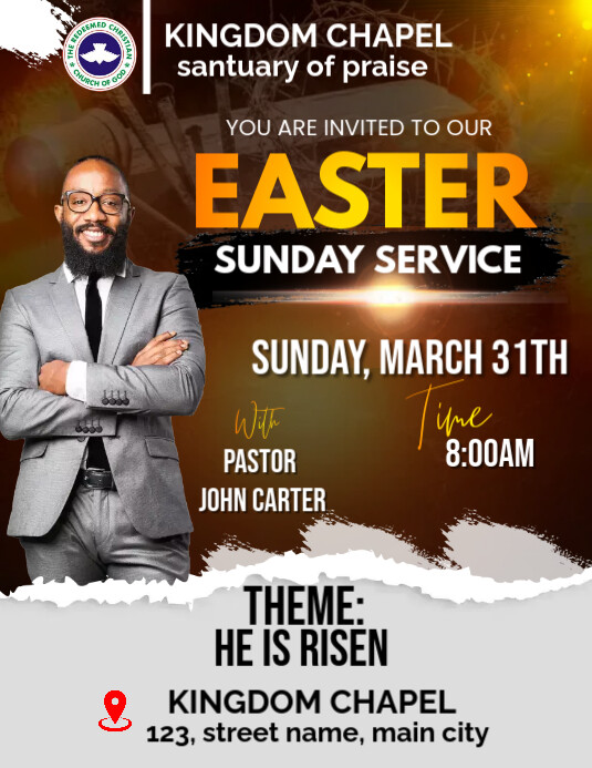 Copy of easter service flyer | PosterMyWall